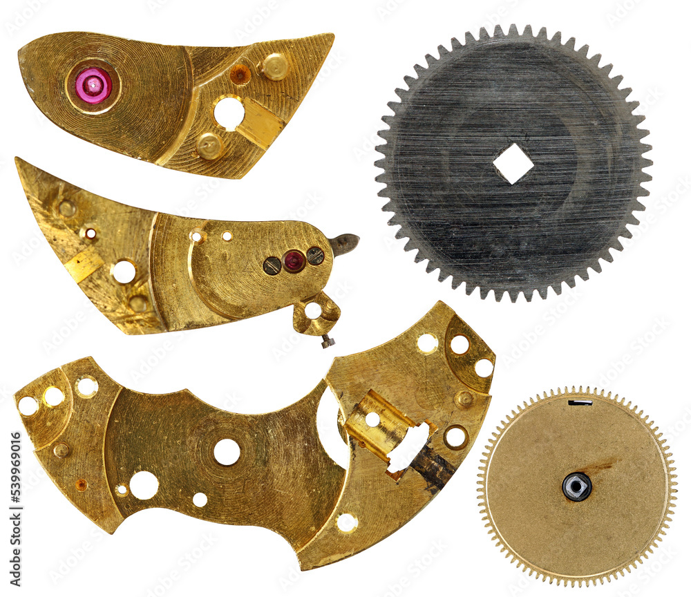 Parts of clockwork mechanism on transparent background Stock Photo ...