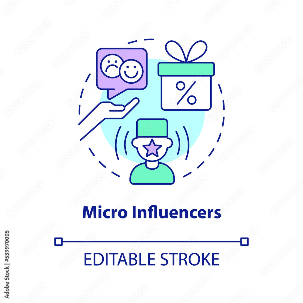 Micro influencers concept icon. Medical promotion. Healthcare marketing ...