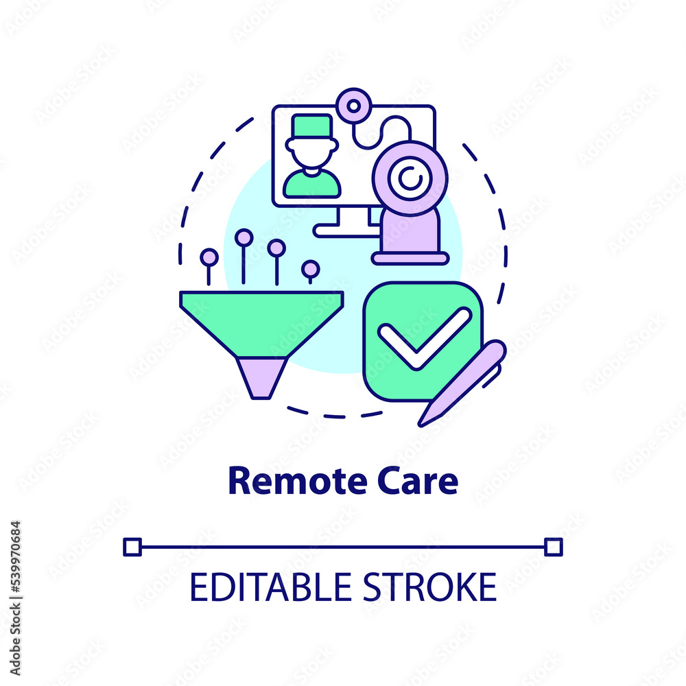 Remote care concept icon. Healthcare in post pandemic era. Telehealth ...