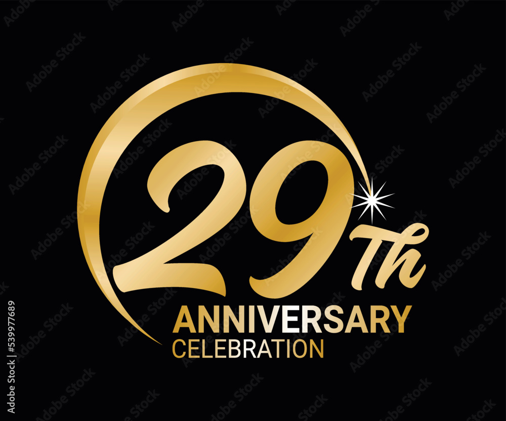 29th Anniversary ordinal number Counting vector art illustration in ...