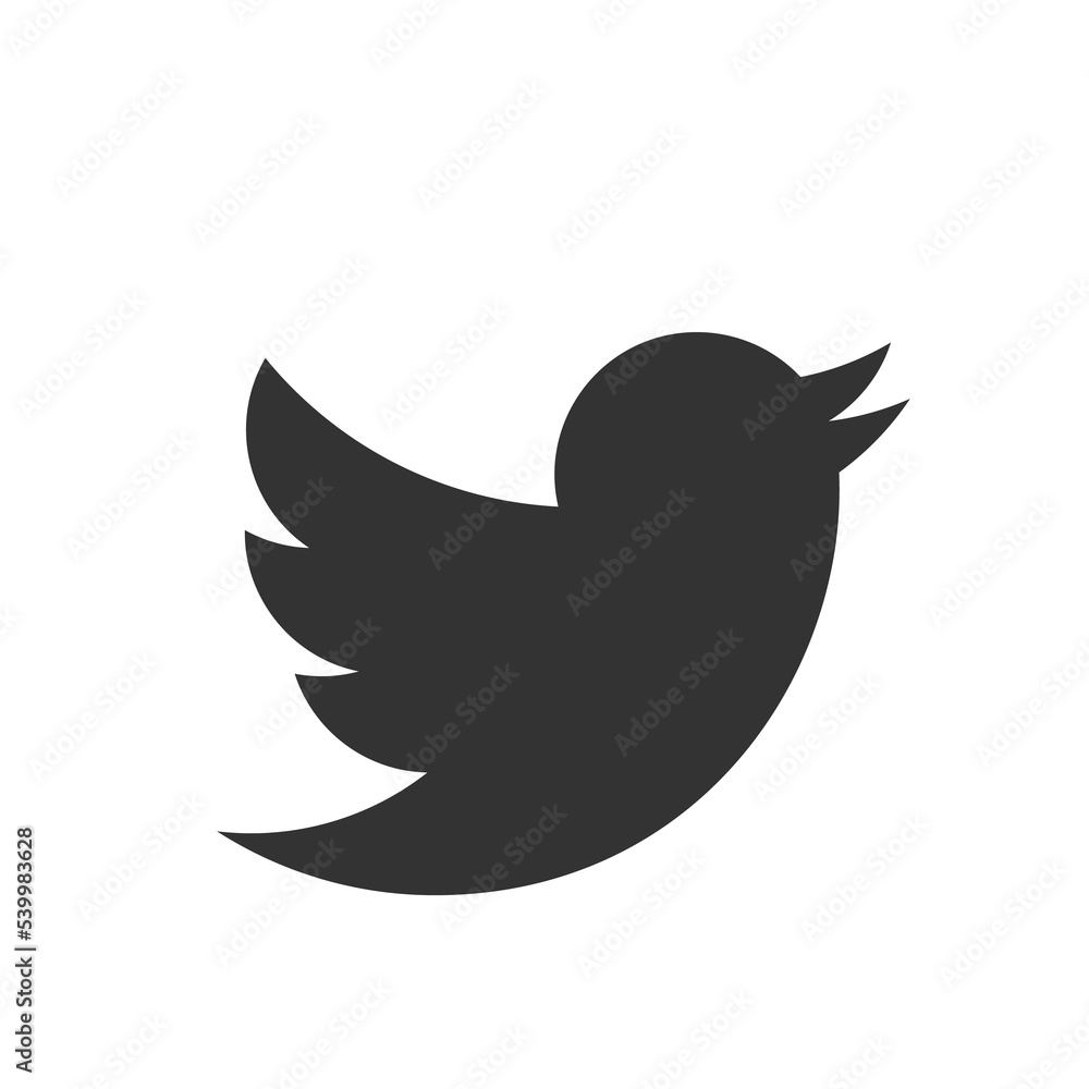 Twitter, popular social media button icon, instant messenger logo of ...