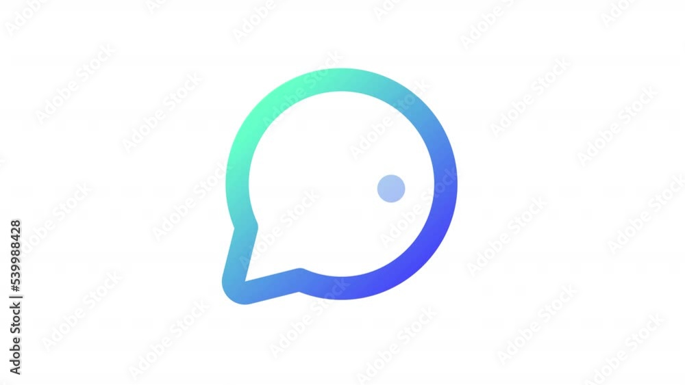 Animated comment gradient ui icon. Reply to social media post. Message ...