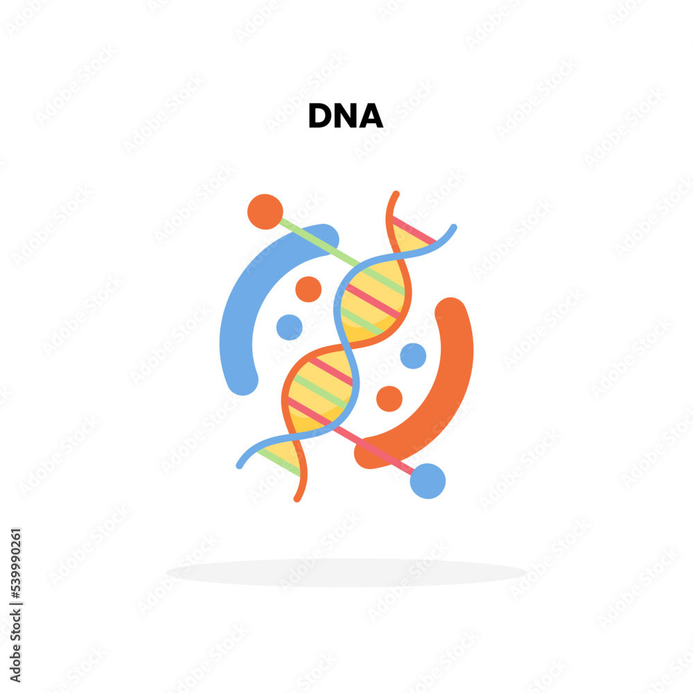 DNA flat icon. Vector illustration on white background. Can used for ...