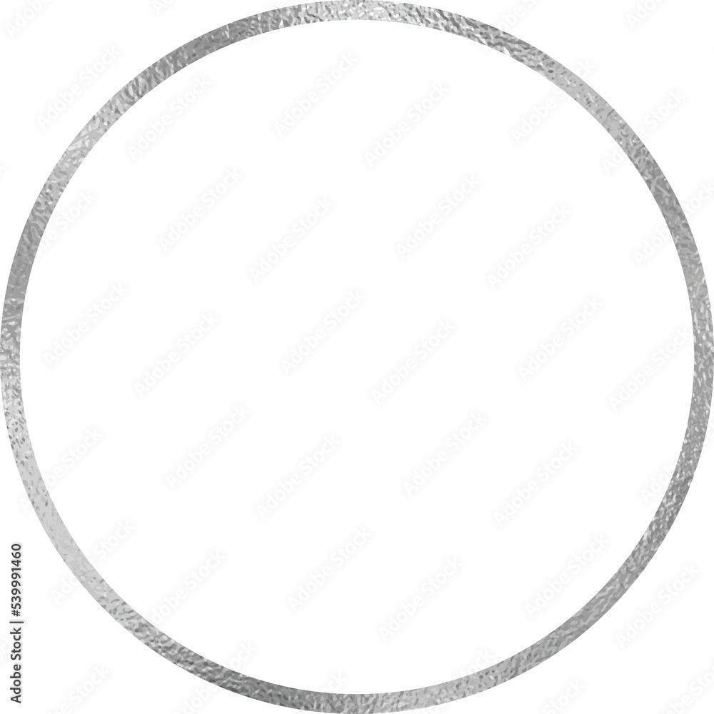 Silver foil circle frame illustration, shiny metal border isolated on ...