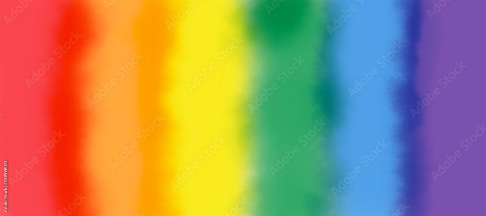 Rainbow stripe banner background design. Water color paint texture ...
