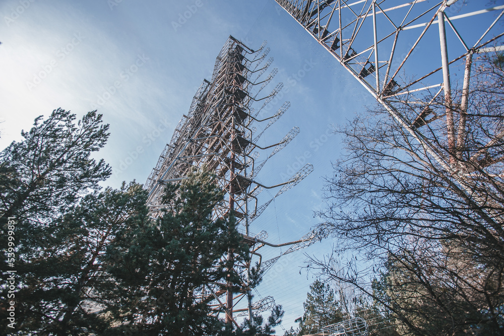 Radar station "Duga", known as the "Russian woodpecker", near Chernobyl ...