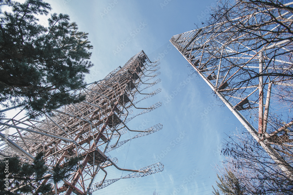 Radar station "Duga", known as the "Russian woodpecker", near Chernobyl ...