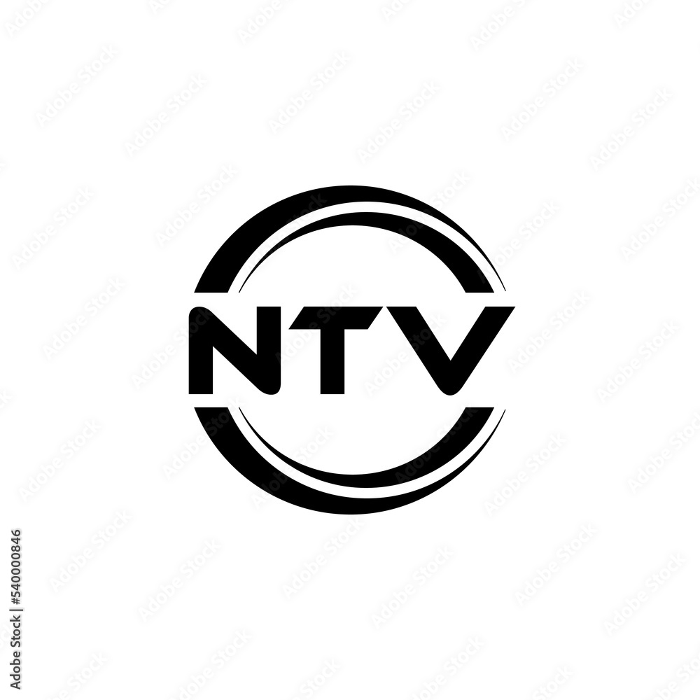 NTV letter logo design with white background in illustrator, vector ...
