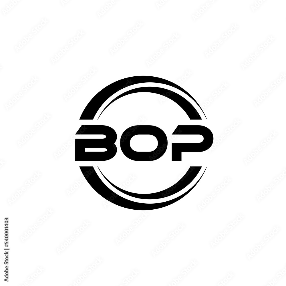 BOP letter logo design with white background in illustrator, vector ...