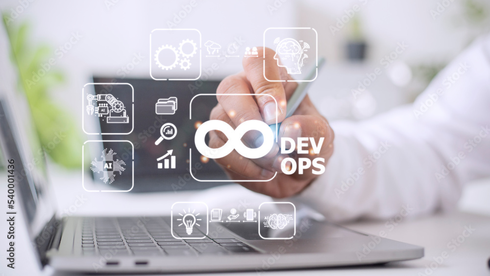 DevOps concept, software development and IT operations, agile programming Stock Photo | Adobe Stock