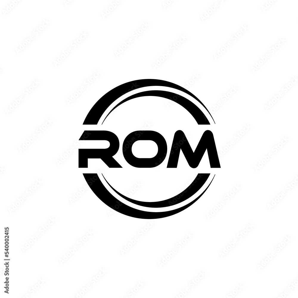ROM letter logo design with white background in illustrator, vector ...