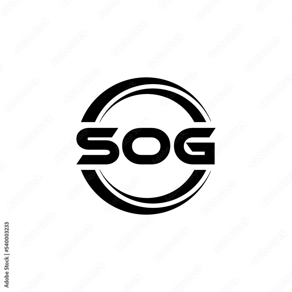 SOG letter logo design with white background in illustrator, vector ...