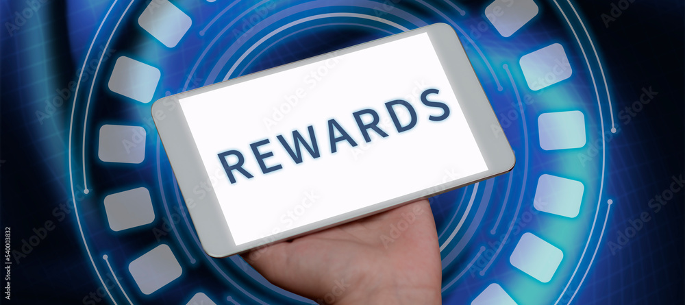 Inspiration showing sign Rewards. Business idea certain number or ...