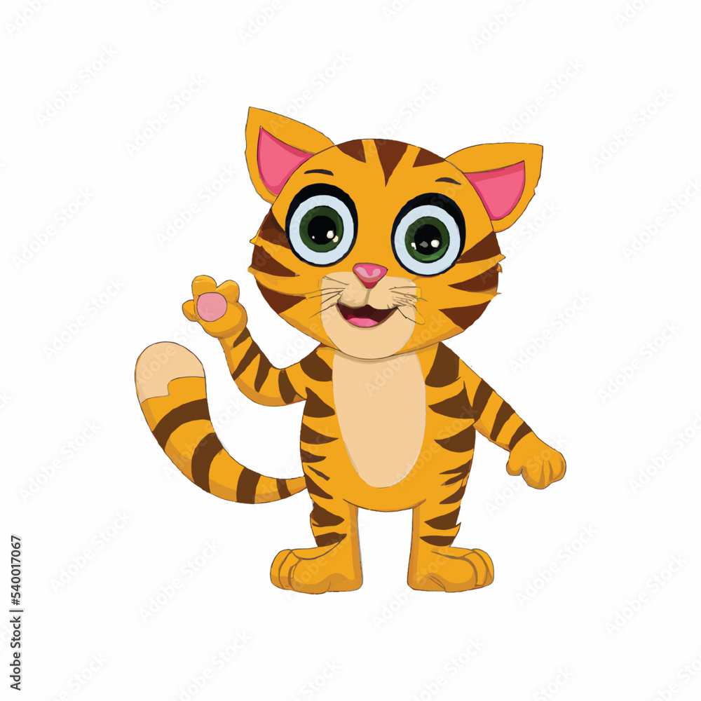 Cartoon funny cat character art illustration Stock Vector | Adobe Stock