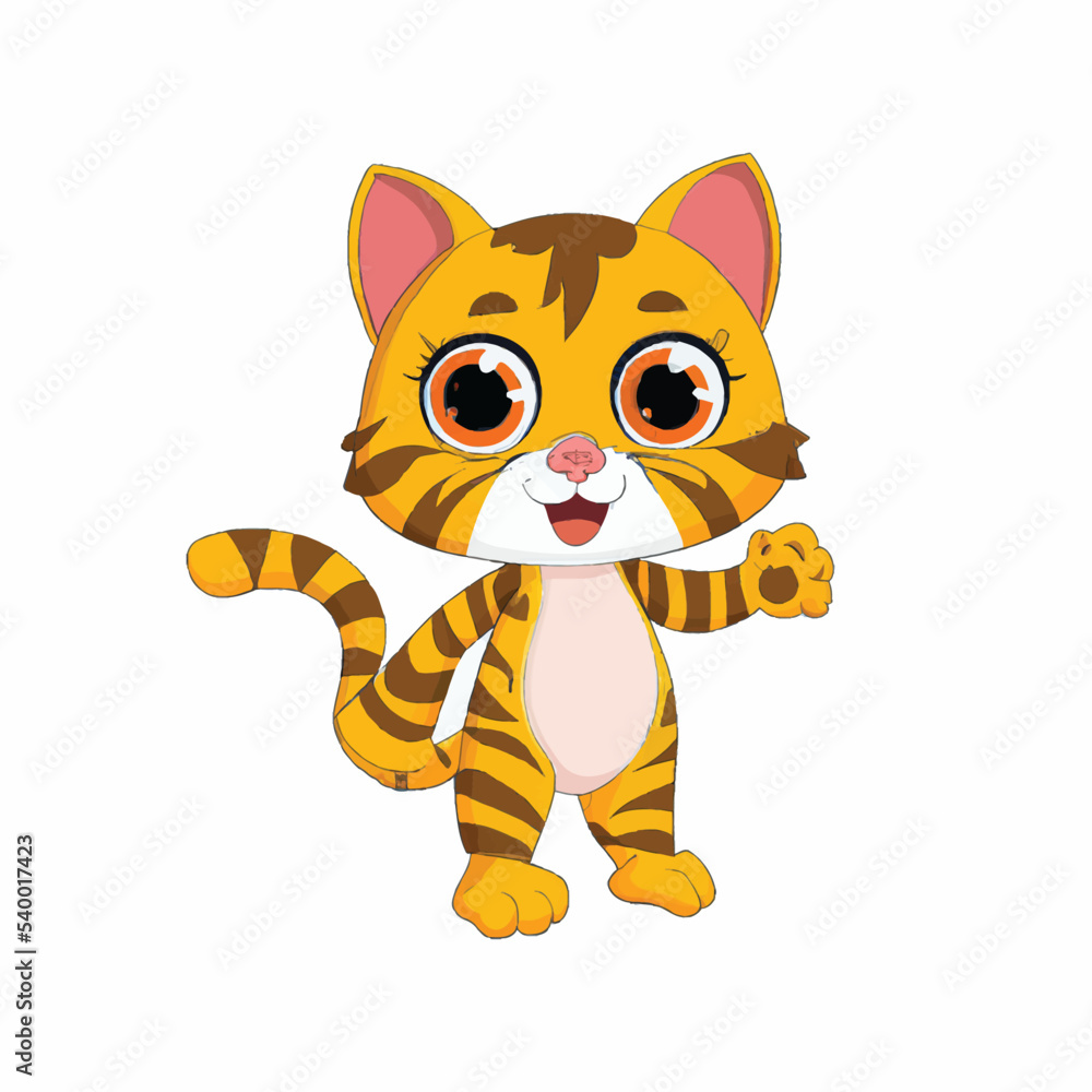 Vetor de Cartoon funny cat character art illustration do Stock | Adobe ...