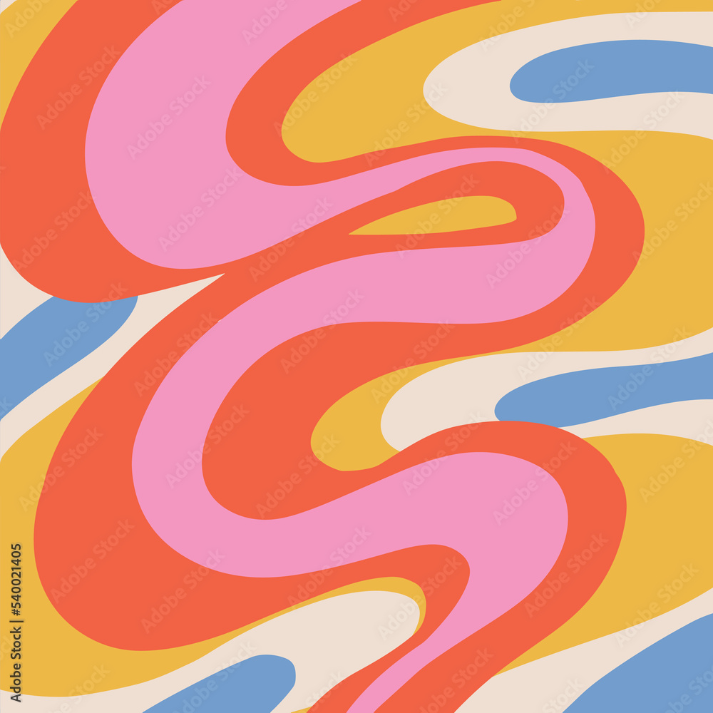 Pink psychedelic squate background. Retro 70s 90s 00s style design ...