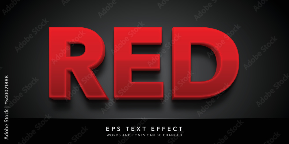 red 3d editable text effect Stock Vector | Adobe Stock