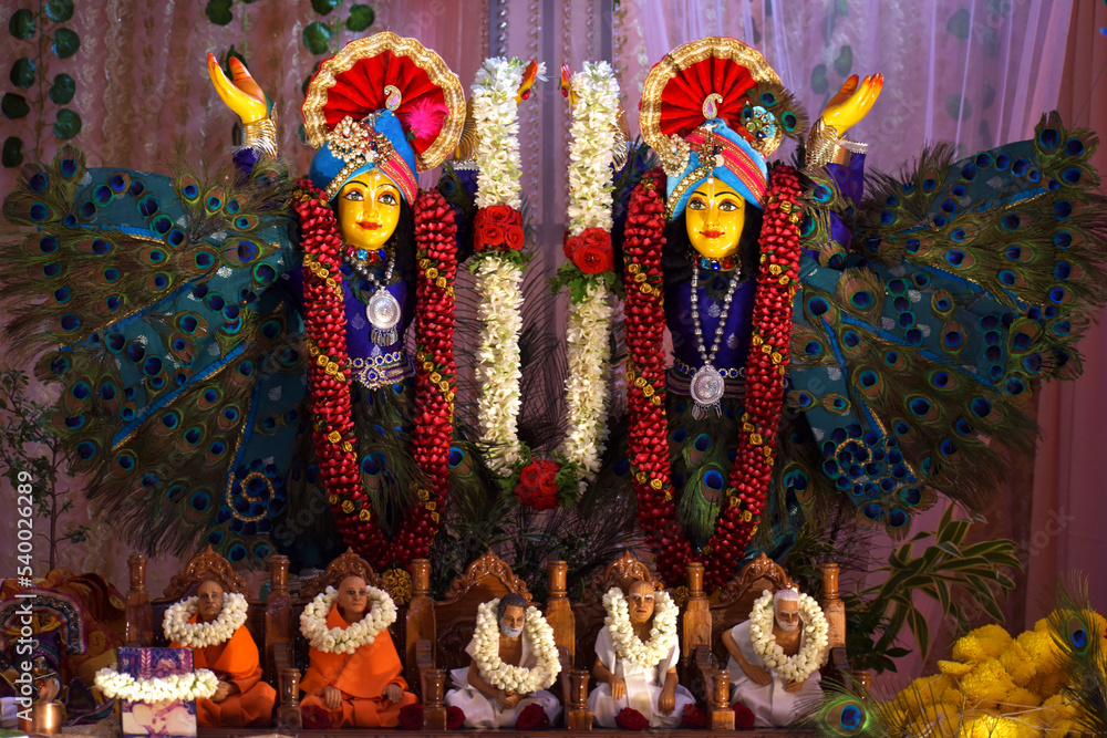 Hindu gods on display at religious festival in India. Stock Photo ...