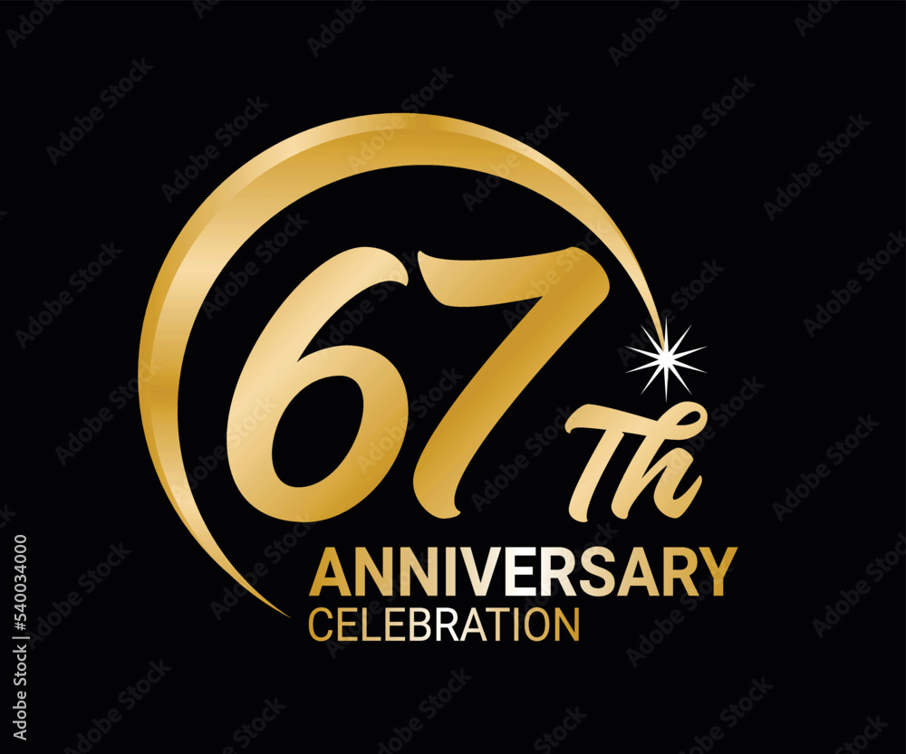 67th Anniversary ordinal number Counting vector art illustration in ...