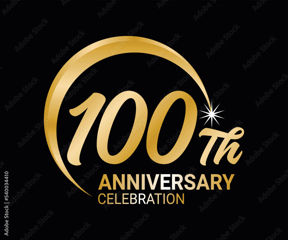 100th Anniversary ordinal number Counting vector art illustration in ...