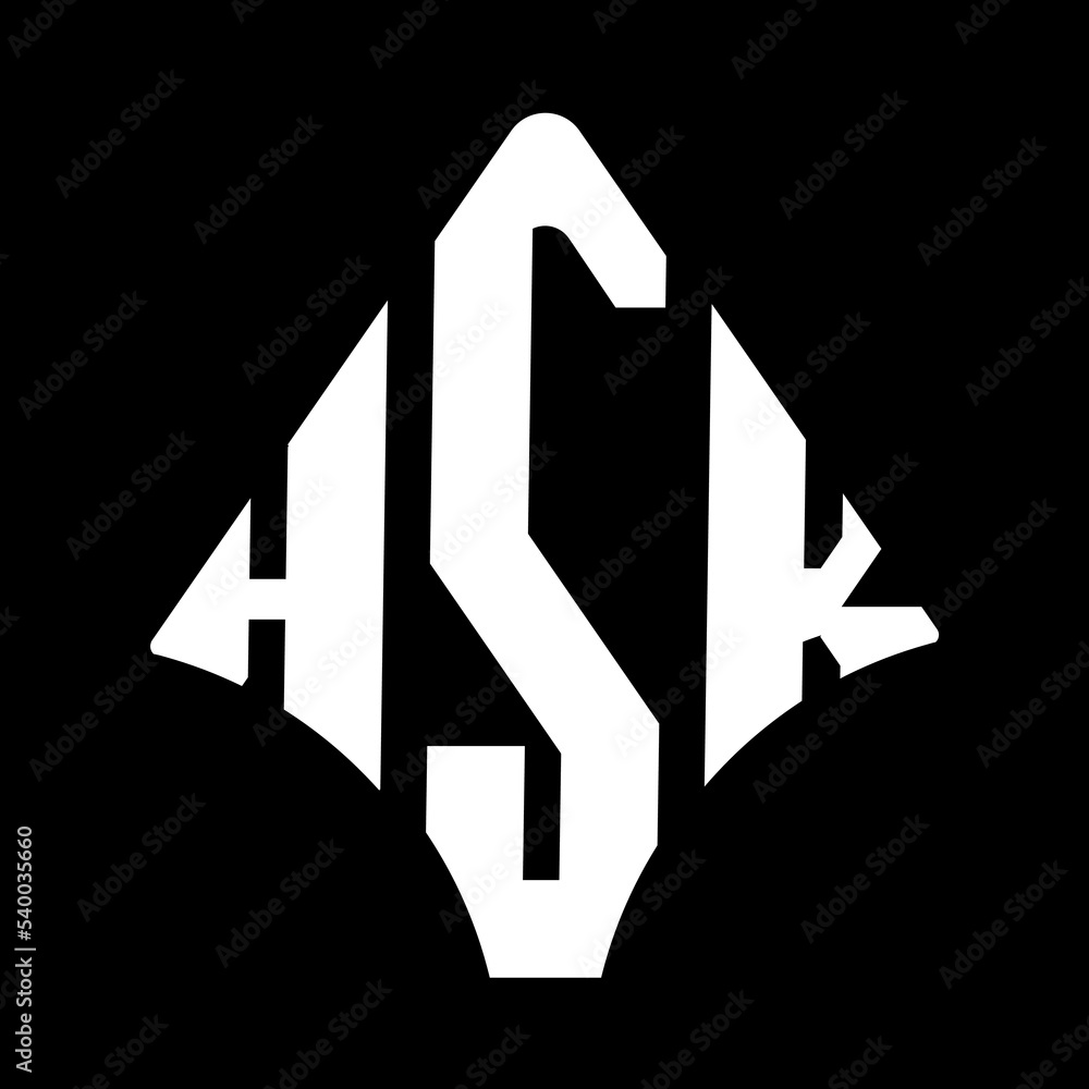 HSK logo. HSK logo letter logo design vector image. HSK letter logo ...