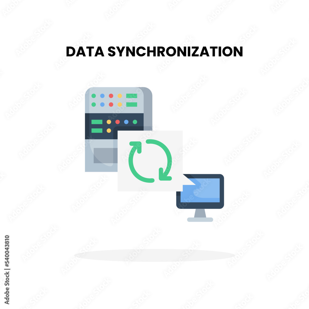 Data synchronization flat icon. Vector illustration on white background ...