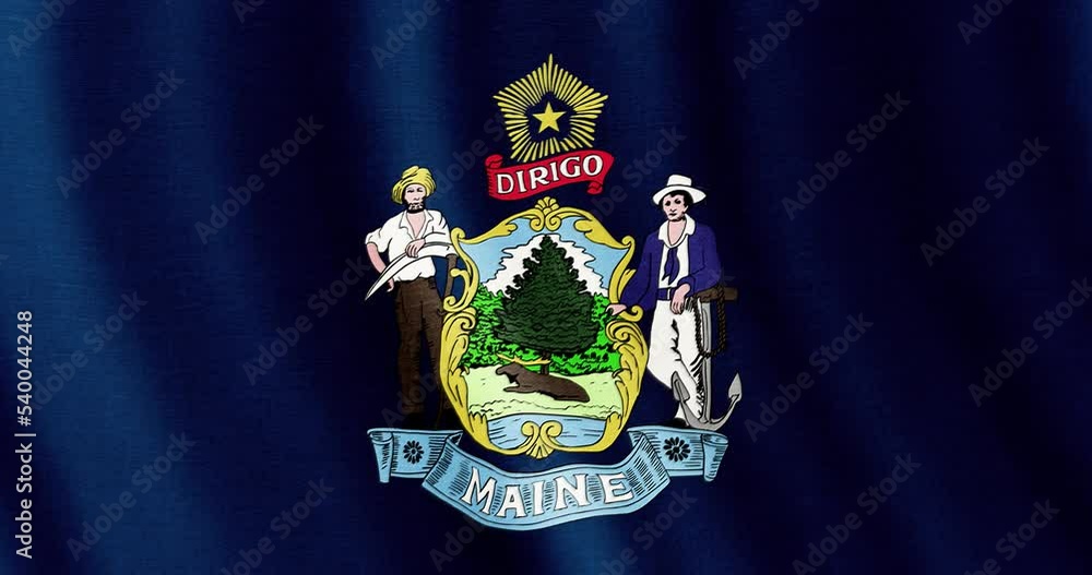 Vidéo Stock Maine’s flag seamless loop animation. 4k animation ...