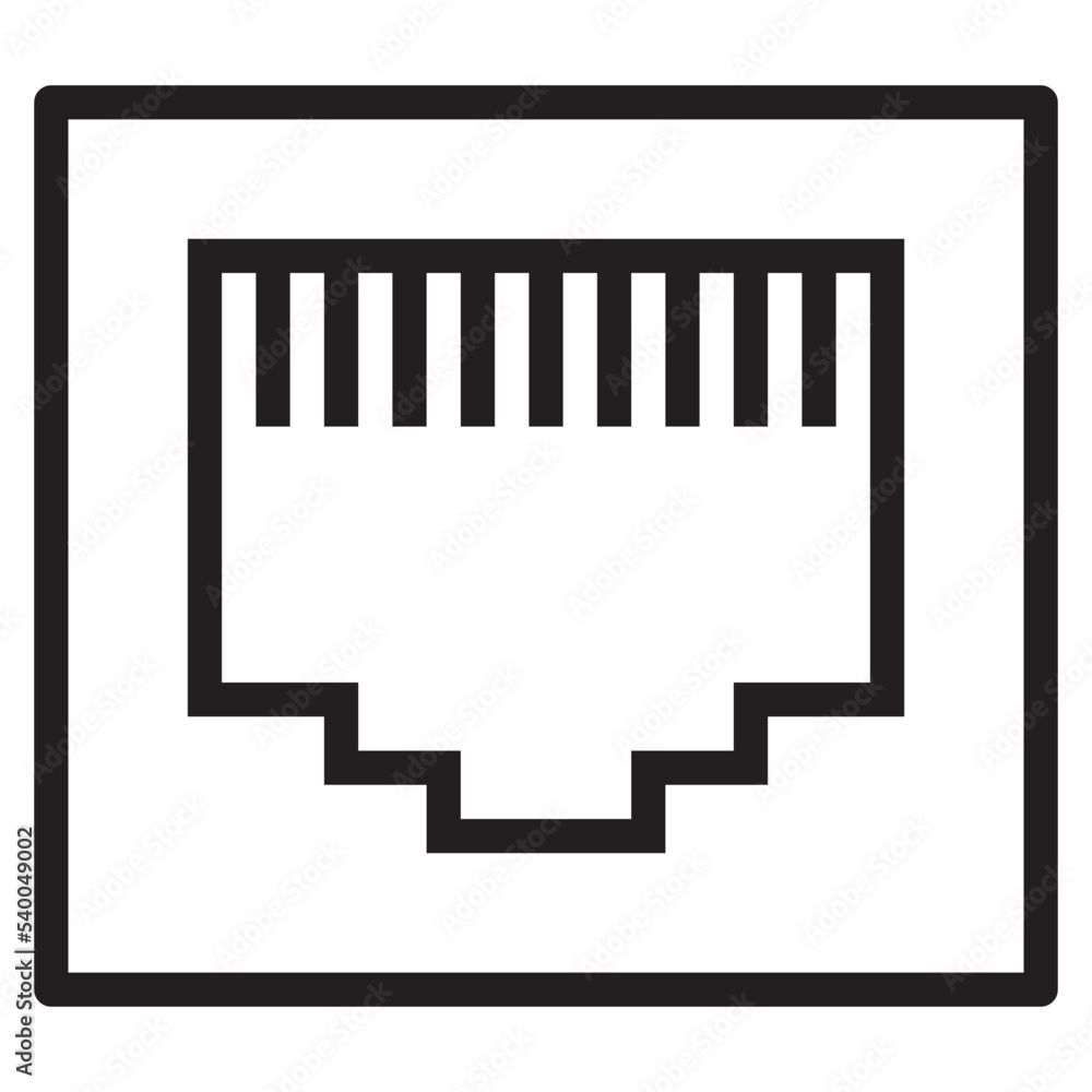 LAN outline style icon Stock Vector | Adobe Stock