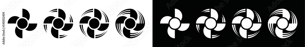 Fan speed icon vector set. Propeller speed symbol illustration Stock ...