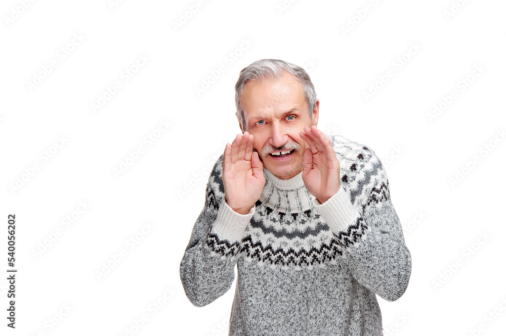 Man making gesture of a secret speach Stock Photo | Adobe Stock