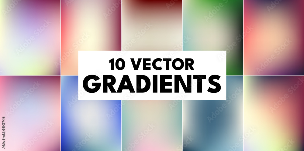 A set of bright vector gradients in trending color combinations. For ...