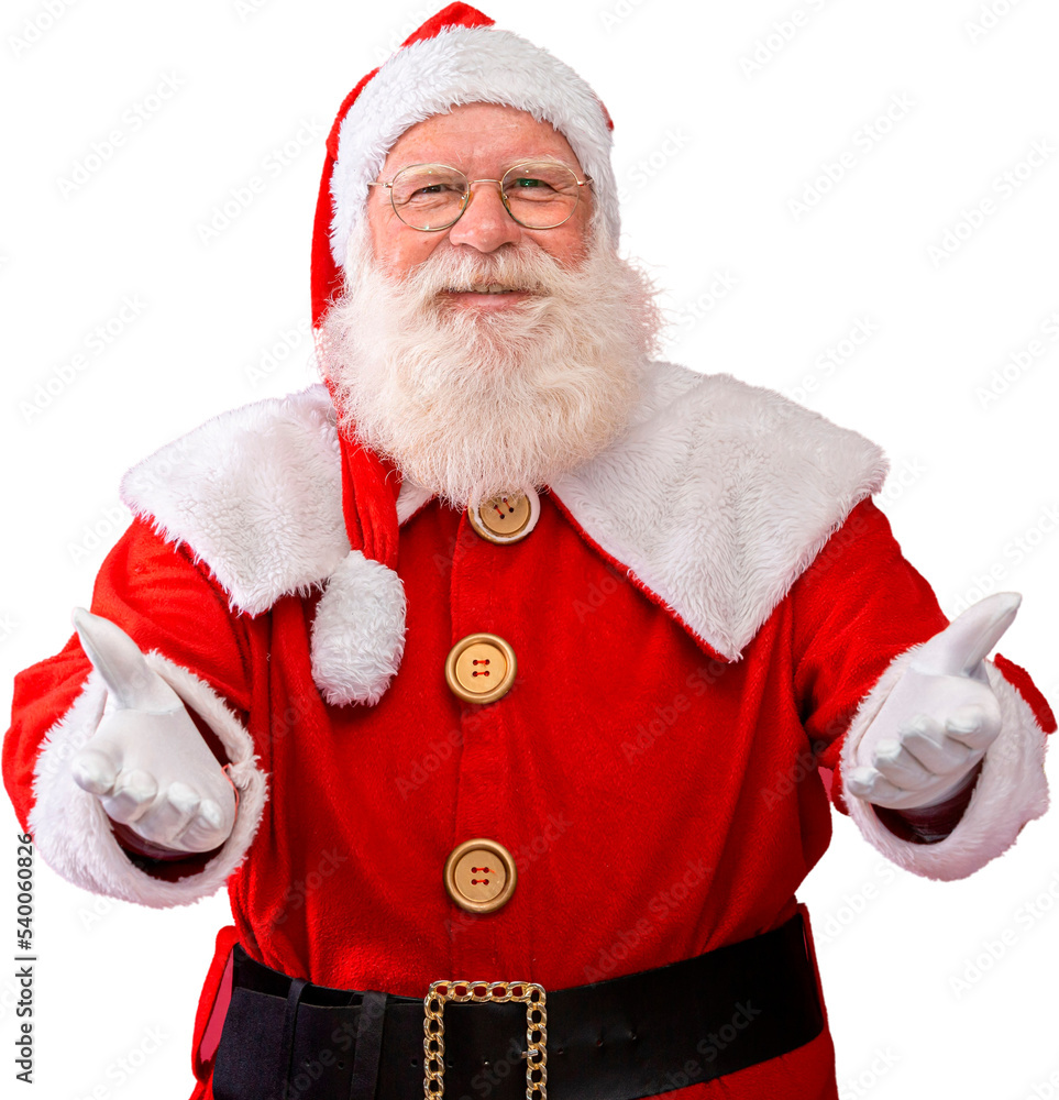 Santa Claus on transparent background. Presenting or pointing product ...