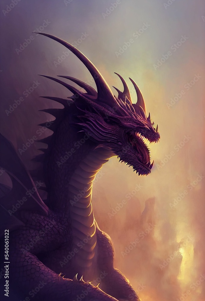 Hyper-realistic illustration of a dragon Stock Illustration | Adobe Stock