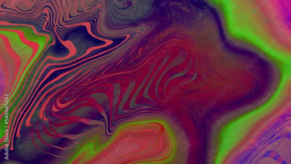 Neon psychedelic melted lines animation, 4k abstract motion graphics ...