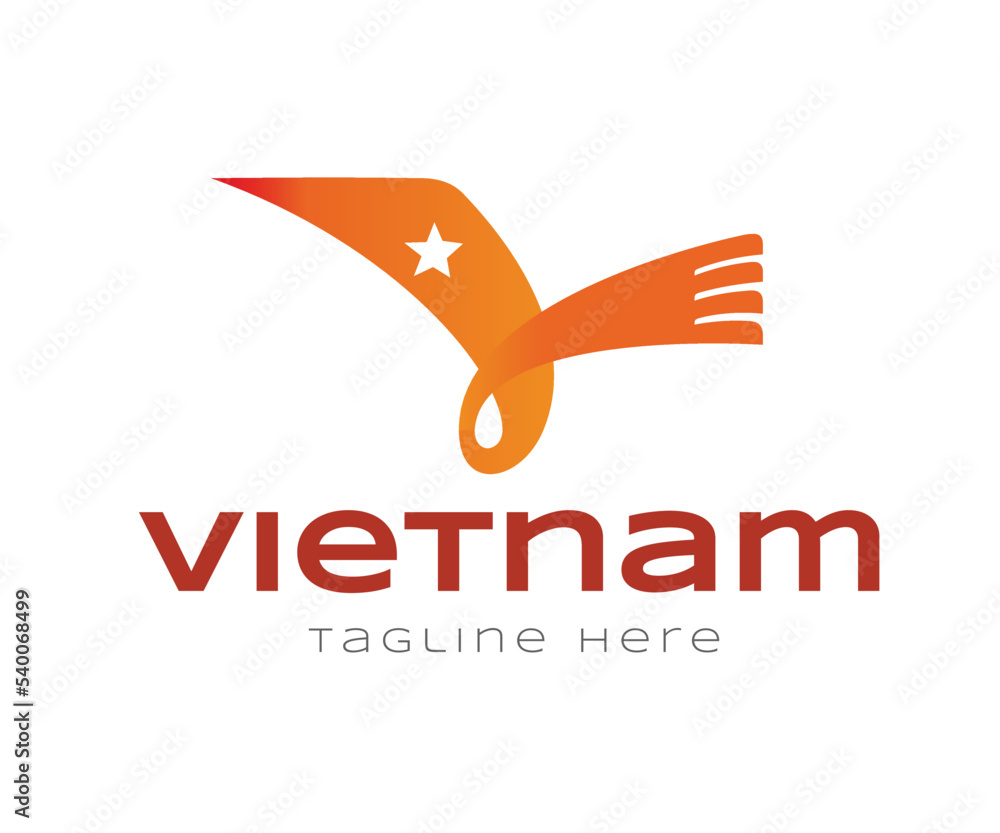 Vetor de Abstract gradient Wing logo. Lac bird wing symbol stylized ...