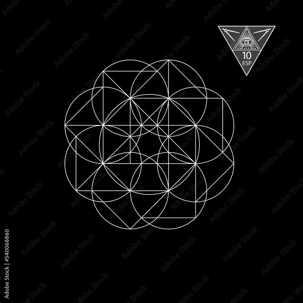 Sacred geometry. Vector Illustration isolated on white. Sacred geometry ...