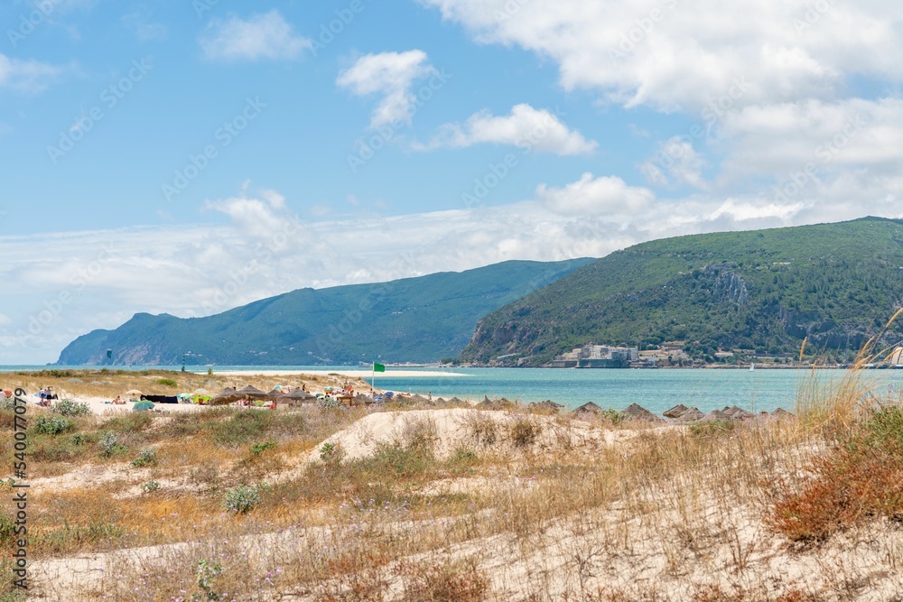 Beautiful landscape over Serra da Arrabida in Setubal, Portugal Stock ...