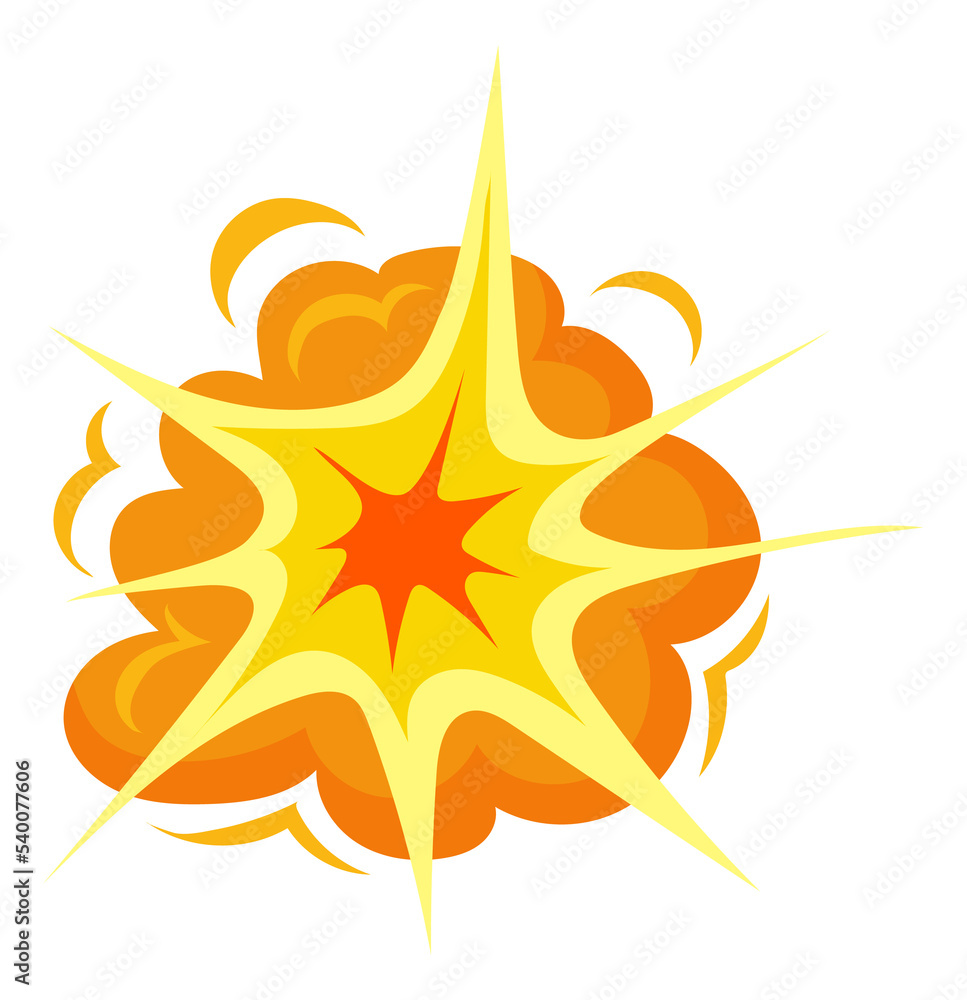 Bang effect. Cartoon boom explosion. Fire blast icon Stock Illustration ...