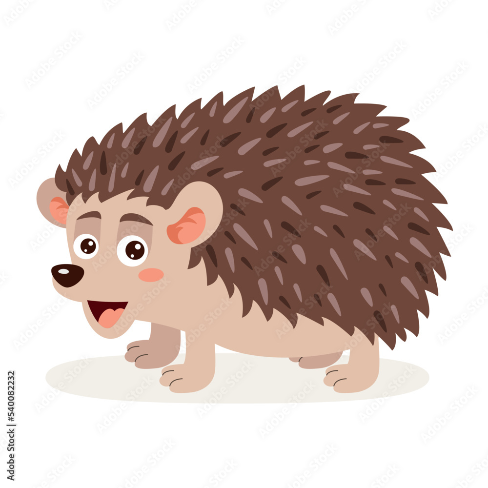 Cartoon Illustration Of A Hedgehog Stock Vector | Adobe Stock