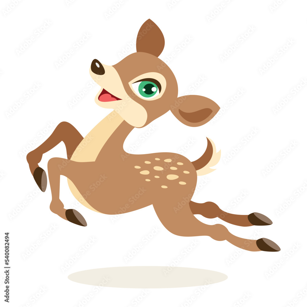 Cartoon Illustration Of A Deer Stock Vector | Adobe Stock