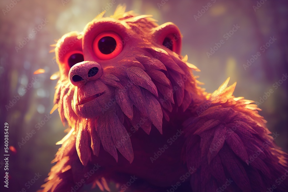 3D rendered Sasquatch (Bigfoot) with cute kawaii look like modern ...