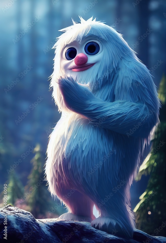 3D Rendered Yeti (Abominable Snowman) the mythical winter sasquatch ...