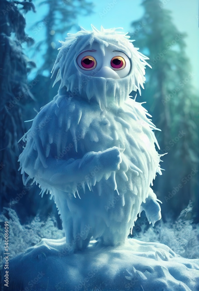 3D Rendered Yeti (Abominable Snowman) the mythical winter sasquatch ...