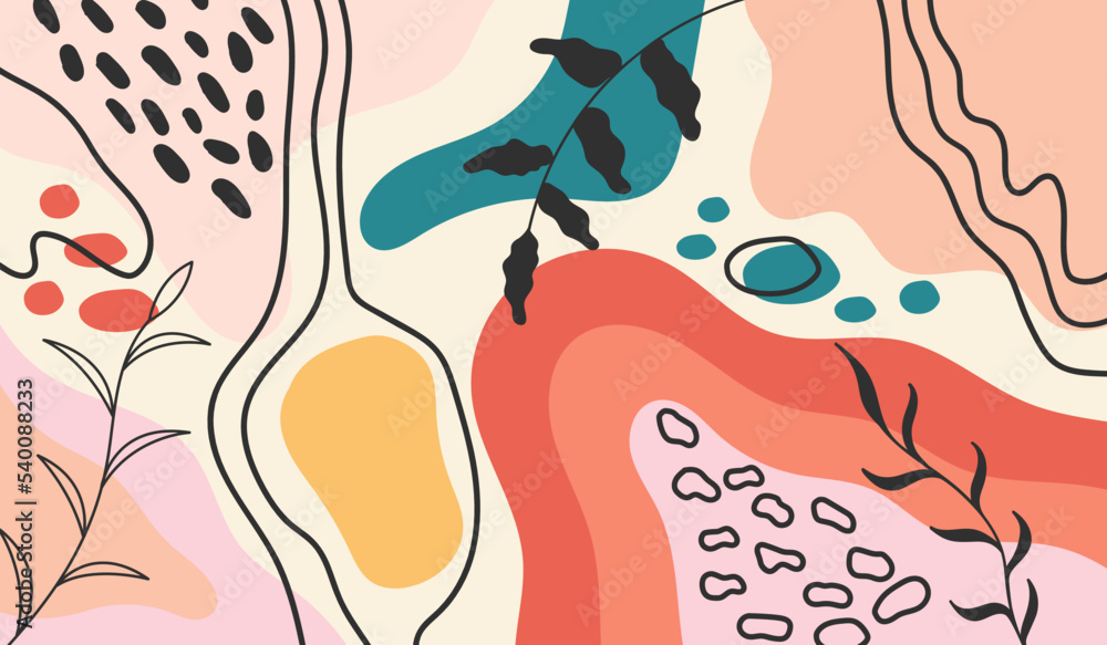 Hand drawn minimal background design Stock Vector | Adobe Stock