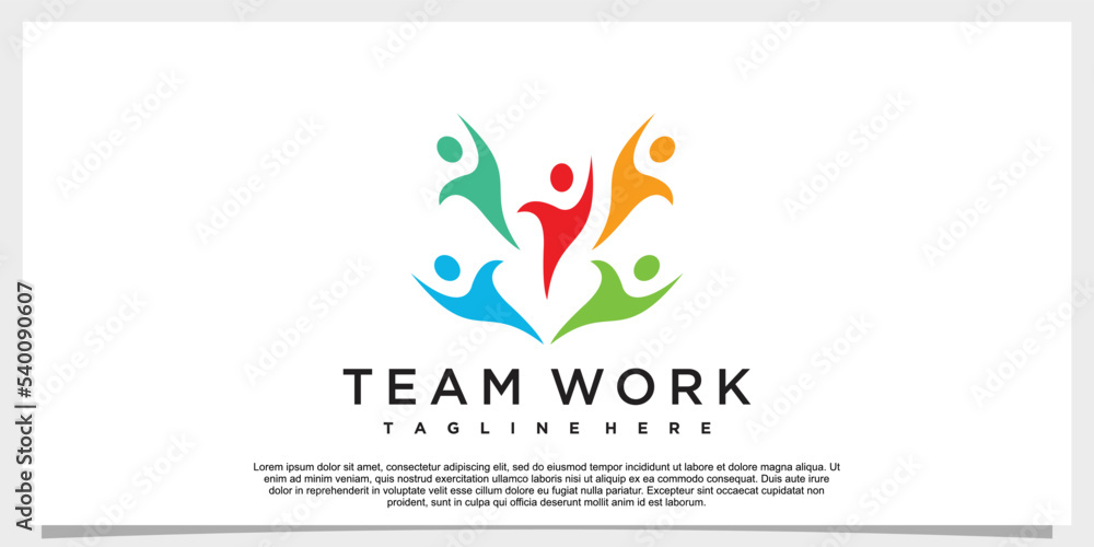 Team work logo design with modern style Premium Vector Stock Vector ...