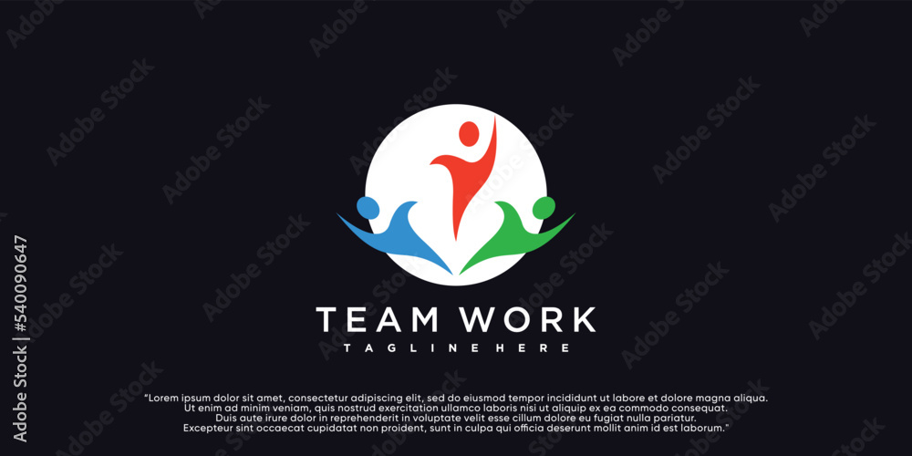 Team work logo design with modern style Premium Vector Stock Vector ...