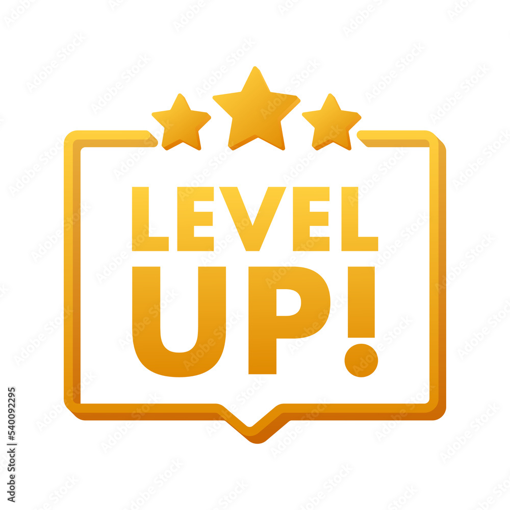 Game icon bonus. level up icon, new level logo. Vector illustration ...
