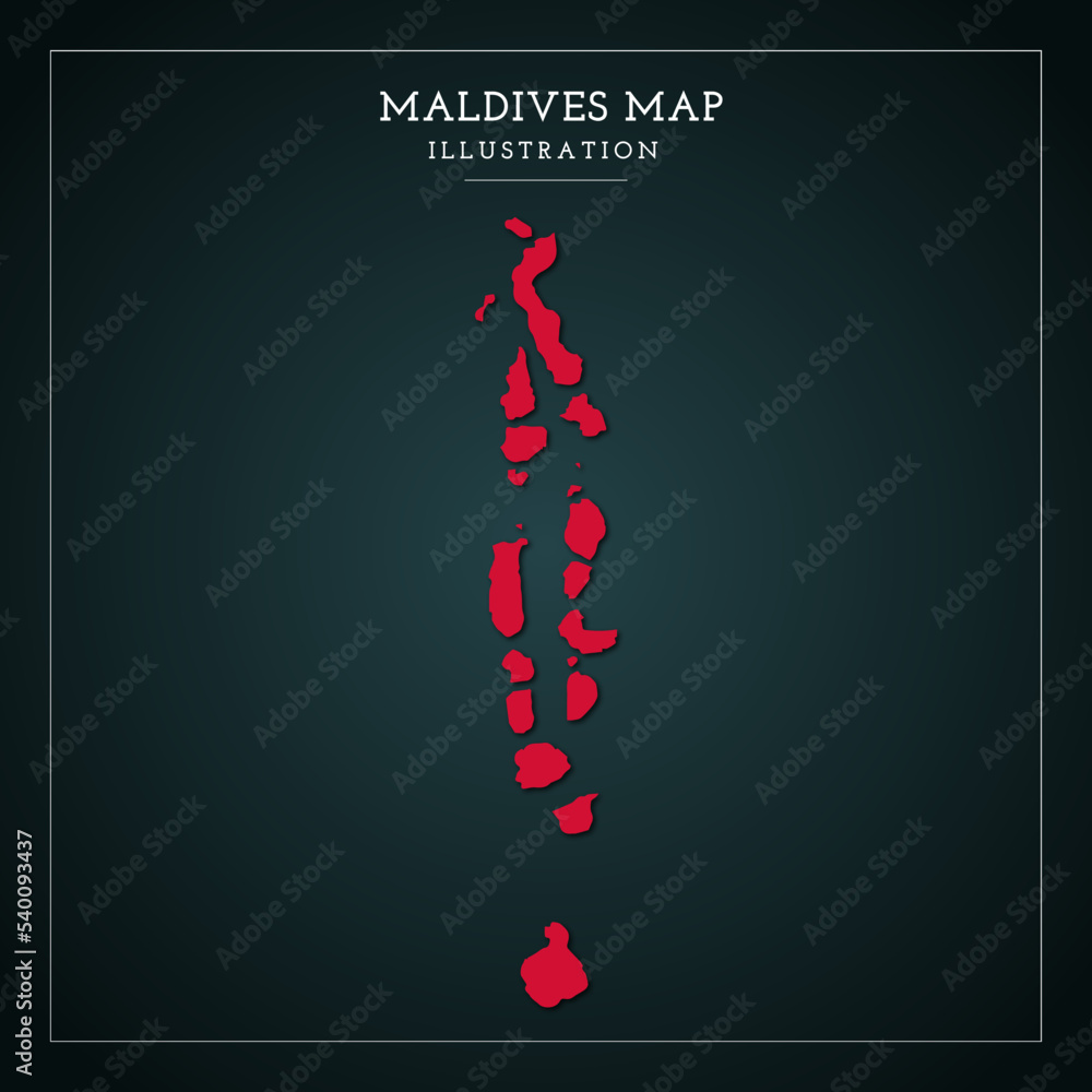 3D Maldives Map Vector Illustration Stock Vector | Adobe Stock
