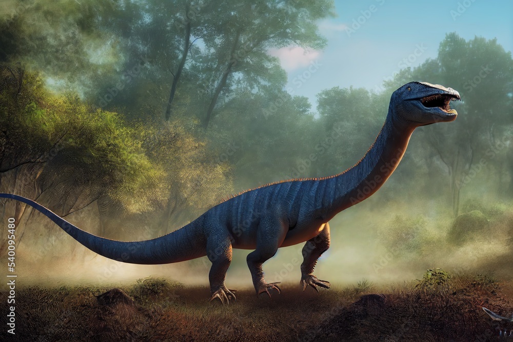 Plateosaurus, running dinosaur from the Late Triassic epoch, isolated ...