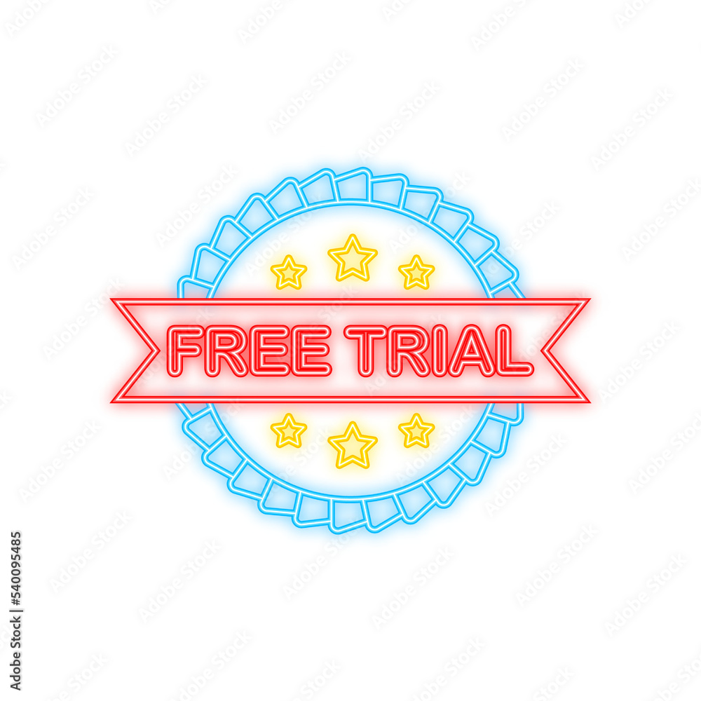 Free trial flat banner on gray background. Product advertising. Web ...